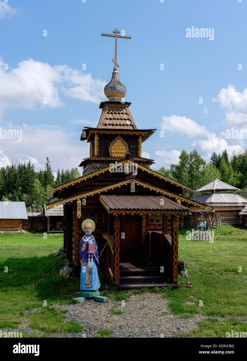 Semiluzhenski kazak ostrog - Russian small wooden fort Stock Photo - Alamy