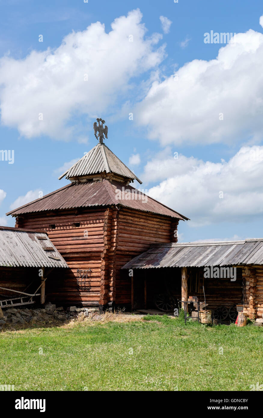 Semiluzhenski kazak ostrog - Russian small wooden fort Stock Photo - Alamy