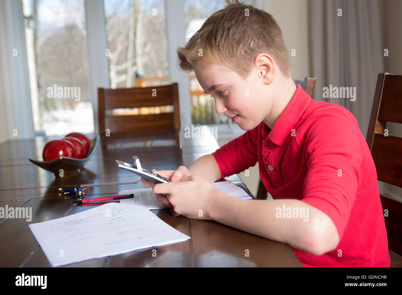 boy doing his homework at home Stock Photo - Alamy
