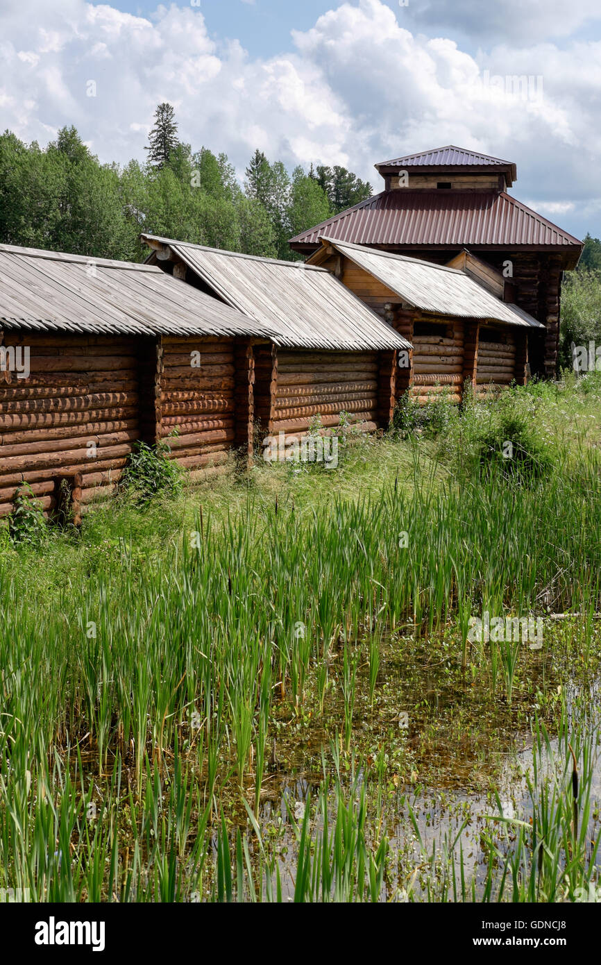Semiluzhenski kazak ostrog - Russian small wooden fort Stock Photo - Alamy