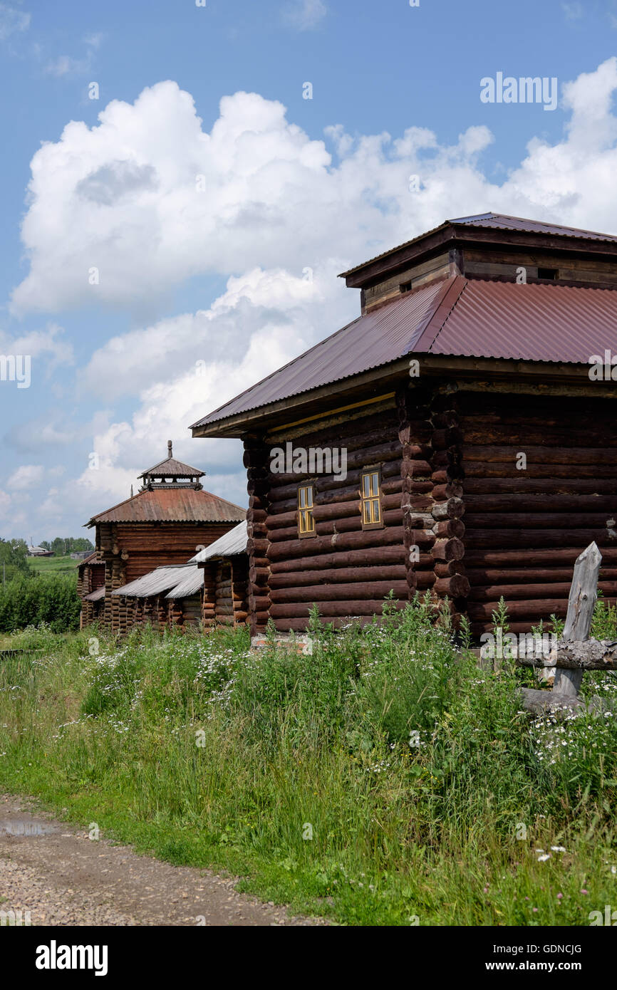 Semiluzhenski kazak ostrog - Russian small wooden fort Stock Photo - Alamy