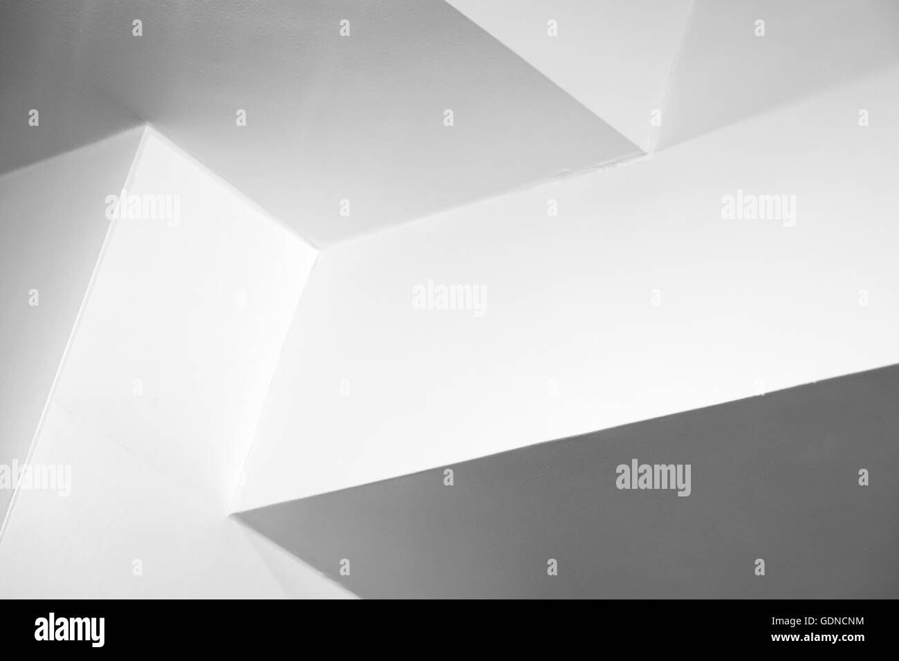 Abstract architecture background, white interior design with corners ...