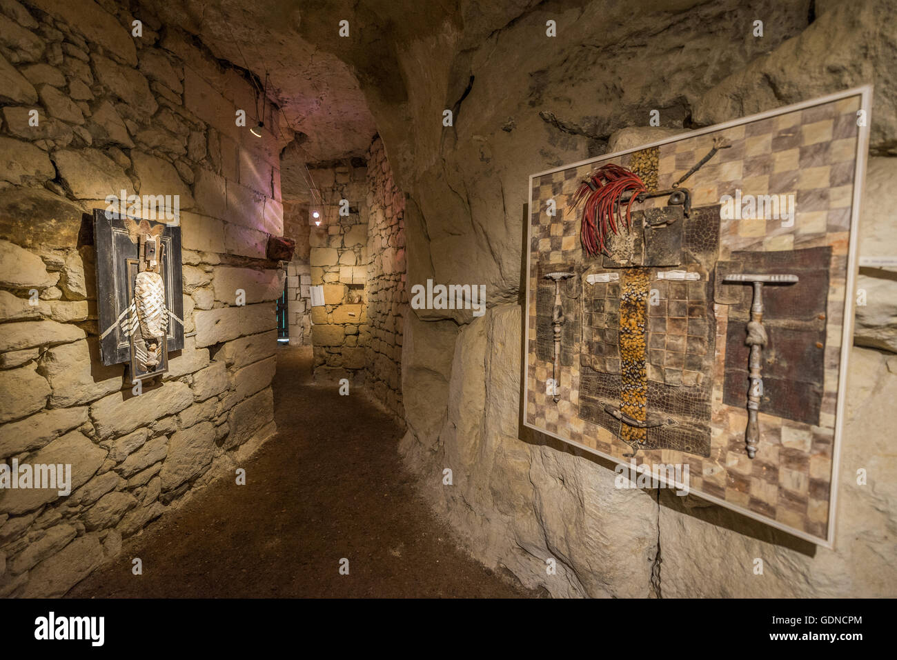 exhibition in the caves of artist Richard Rak, Manoir de la Caillère ...