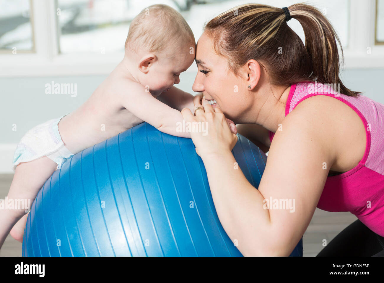 Cute baby doing exercises ball hi-res stock photography and images - Alamy