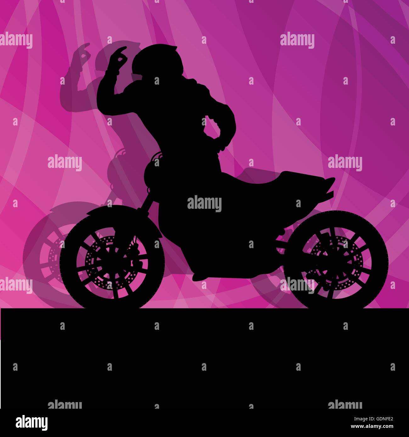 Motorcycle performance extreme stunt driver man vector background ...