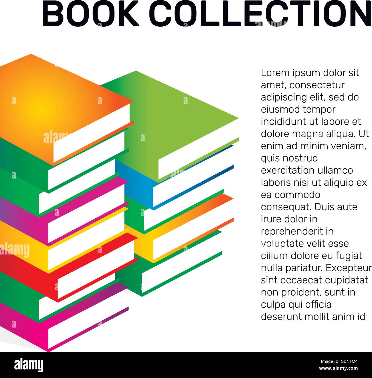 Isolated colorful books collection vector logo. School logotype Stock ...