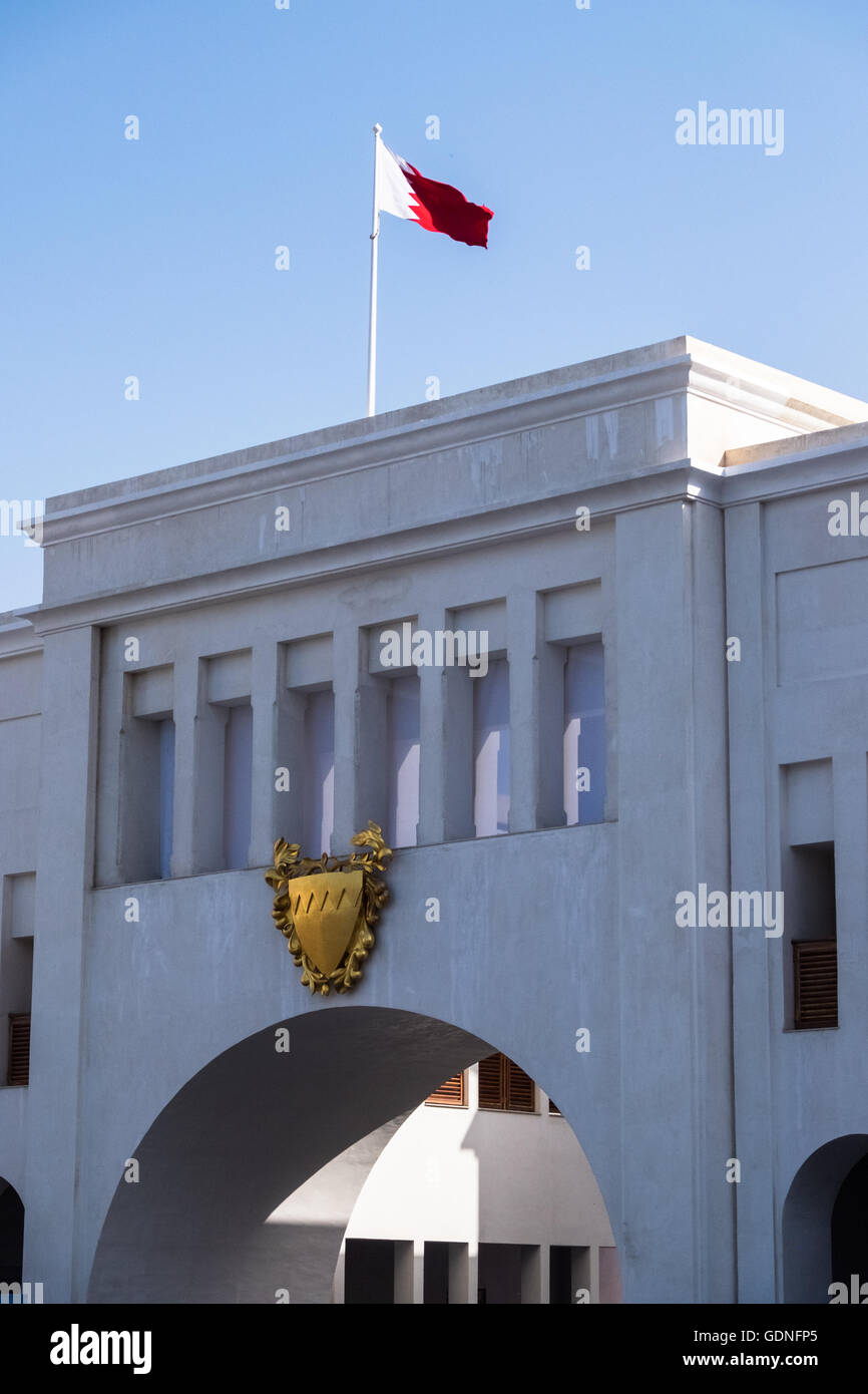 The Bahraini Flag on top of the Bahrain Gate Building, Manama Stock ...