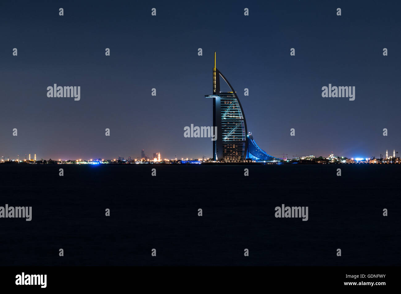 Dubai Skyline with the iconic Burj Al Arab view Stock Photo - Alamy
