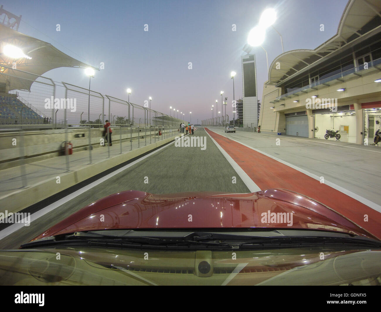 Sports car on the Bahrain Race Track Stock Photo - Alamy