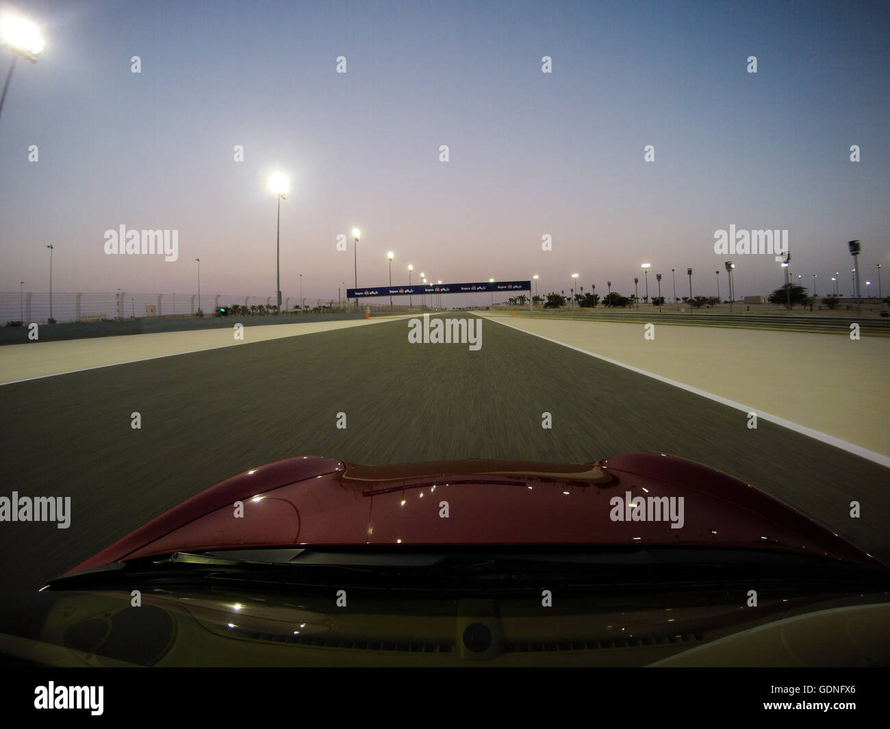 Sports car on the Bahrain Race Track Stock Photo - Alamy