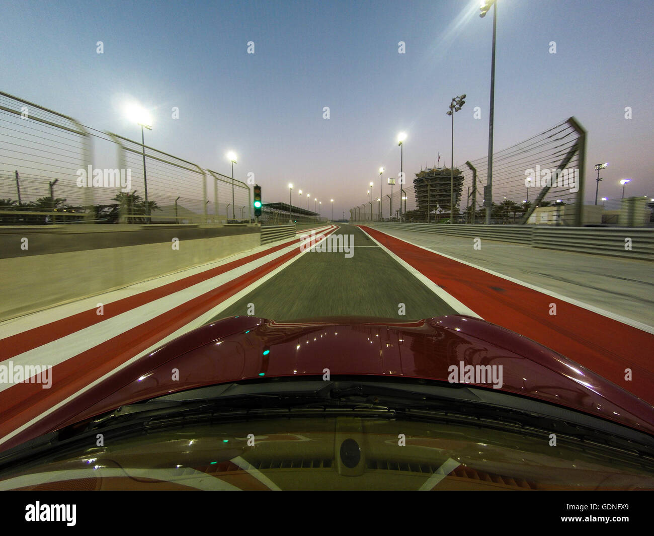 Sports car on the Bahrain Race Track Stock Photo - Alamy