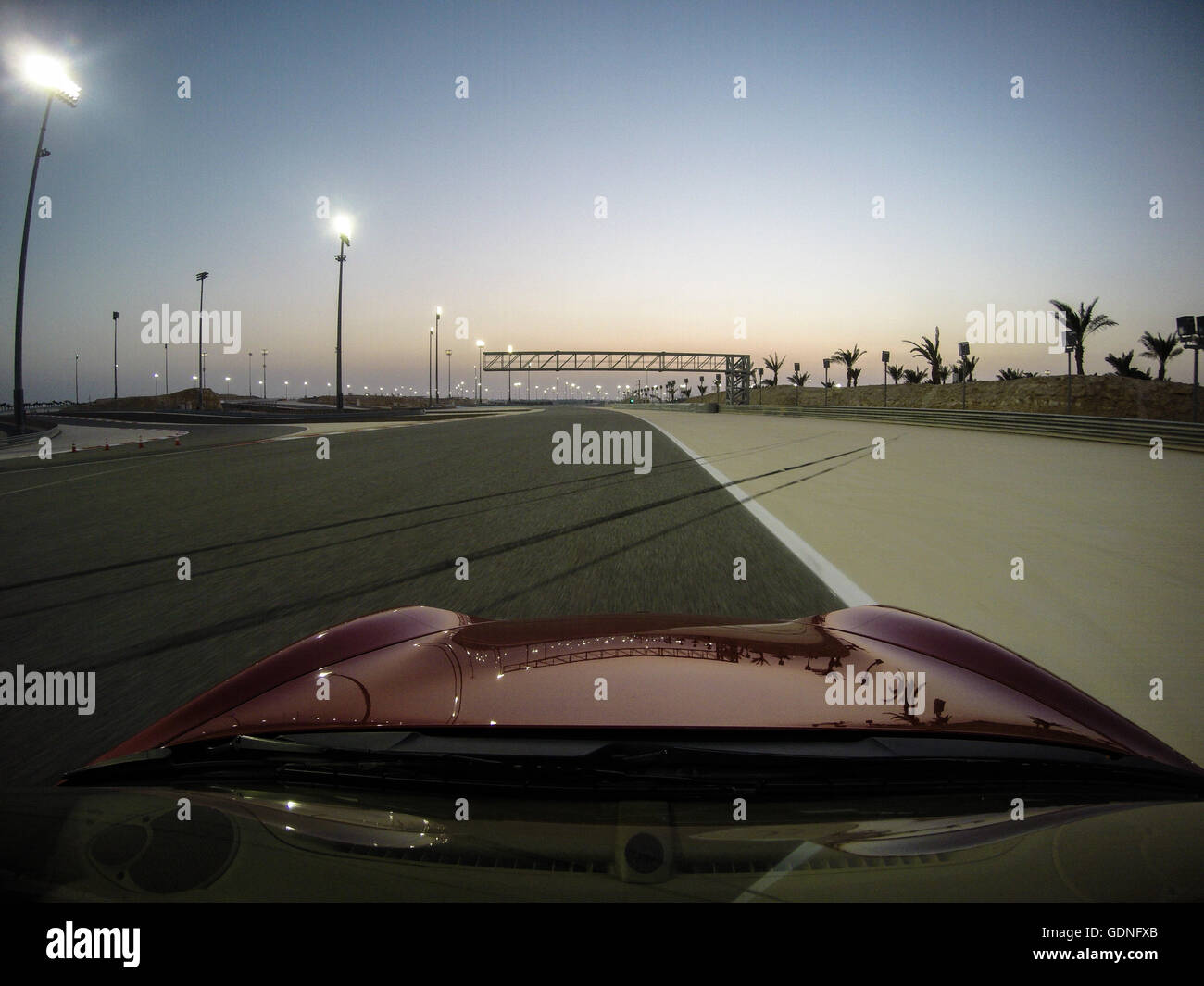 Sports car on the Bahrain Race Track Stock Photo - Alamy