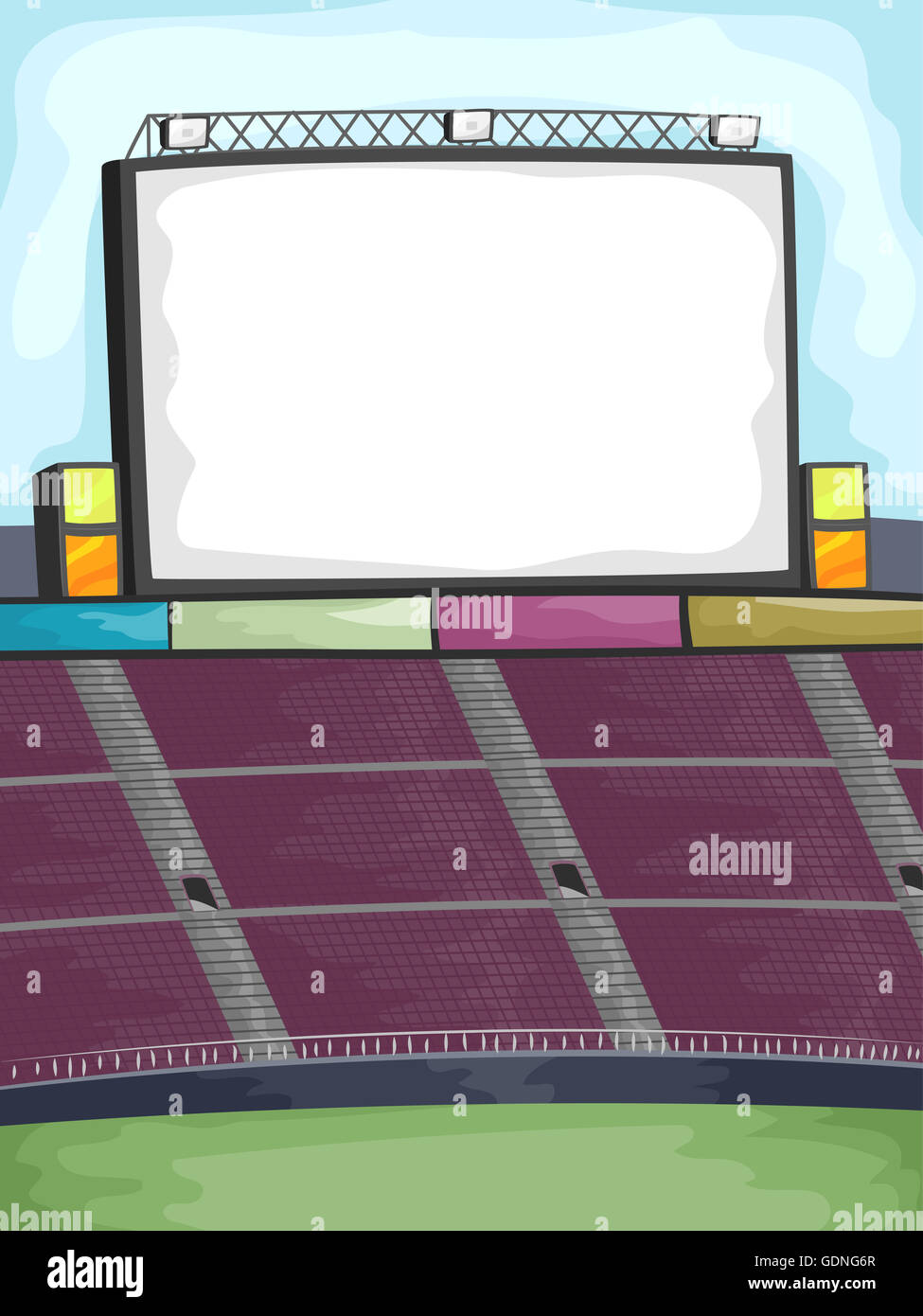 Background Illustration of a Jumbotron in the Corner of an Outdoor ...