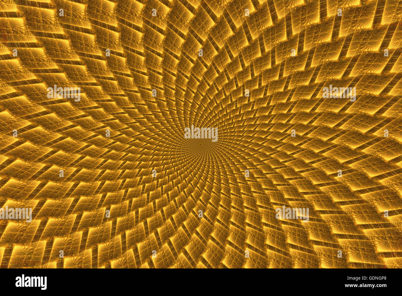 Abstract fantasy yellow psychedelic spiral. Computer generated fractal ...