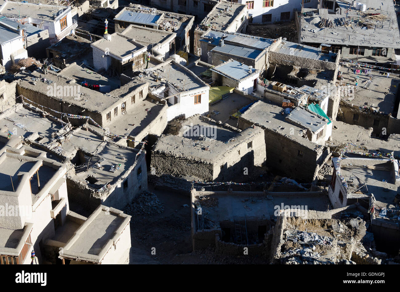 Rooves of old town, Leh, Ladakh, Jammu and Kashmir, India Stock Photo ...