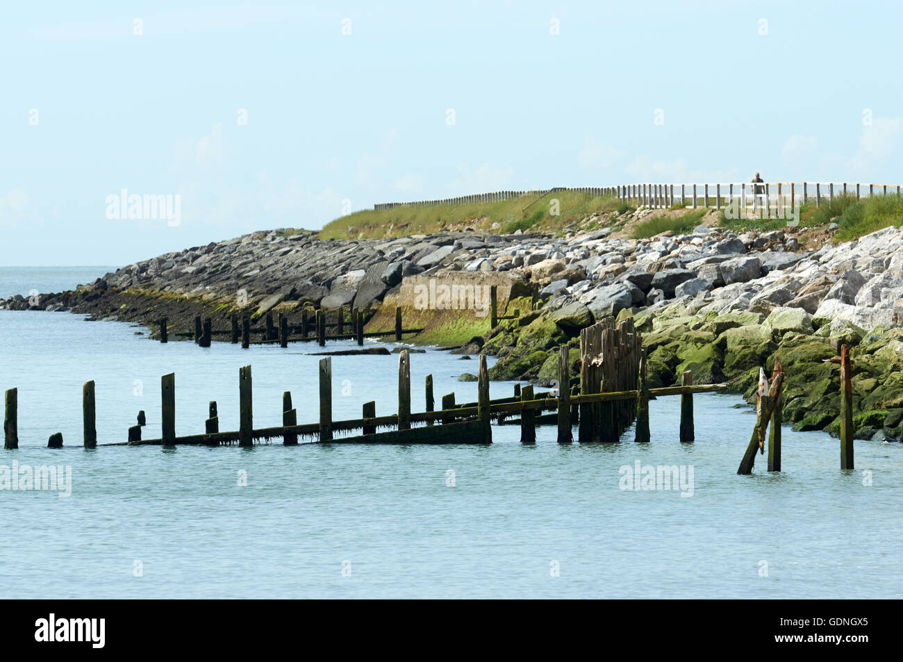 Rock armour protecting the coastline from further coastal erosion ...