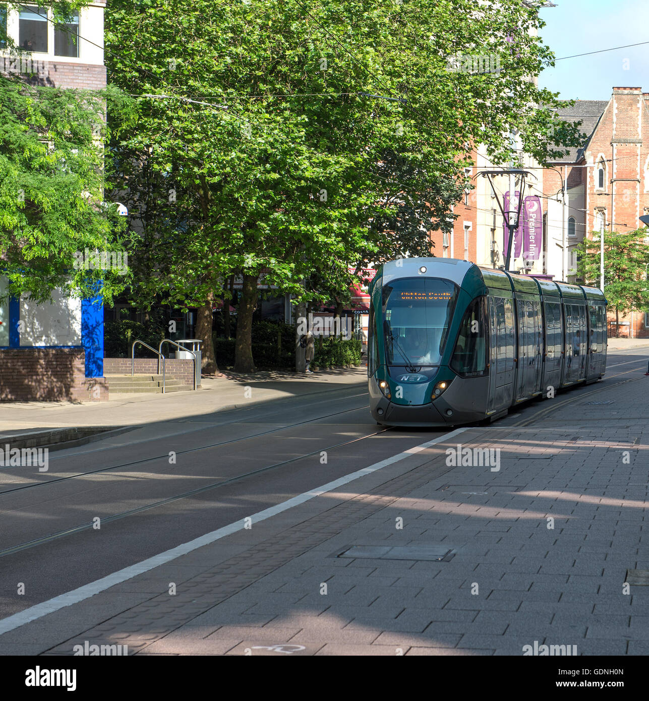 NET Tram stop outside Nottingham Trent University on Waverley Street ...