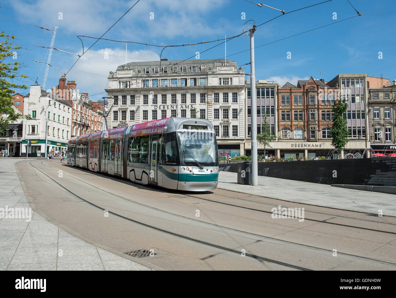Tram in nottingham city centre hi-res stock photography and images - Alamy
