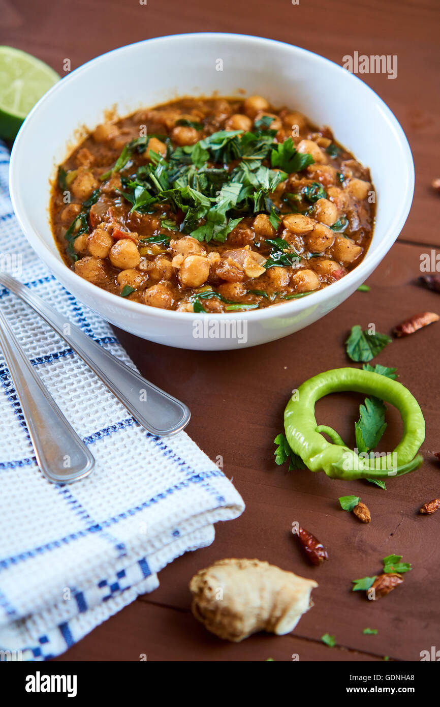 A dish of chana masala, traditional indian cooking Stock Photo - Alamy