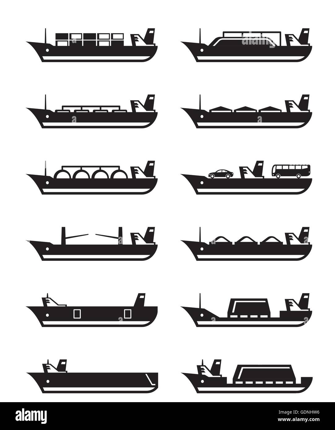 Merchant and cargo ships - vector illustration Stock Vector Image & Art ...