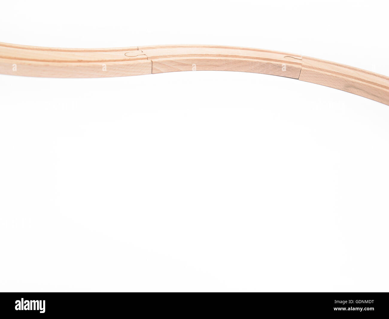 Wooden toy train lines isolated on white. Horizontal Stock Photo - Alamy