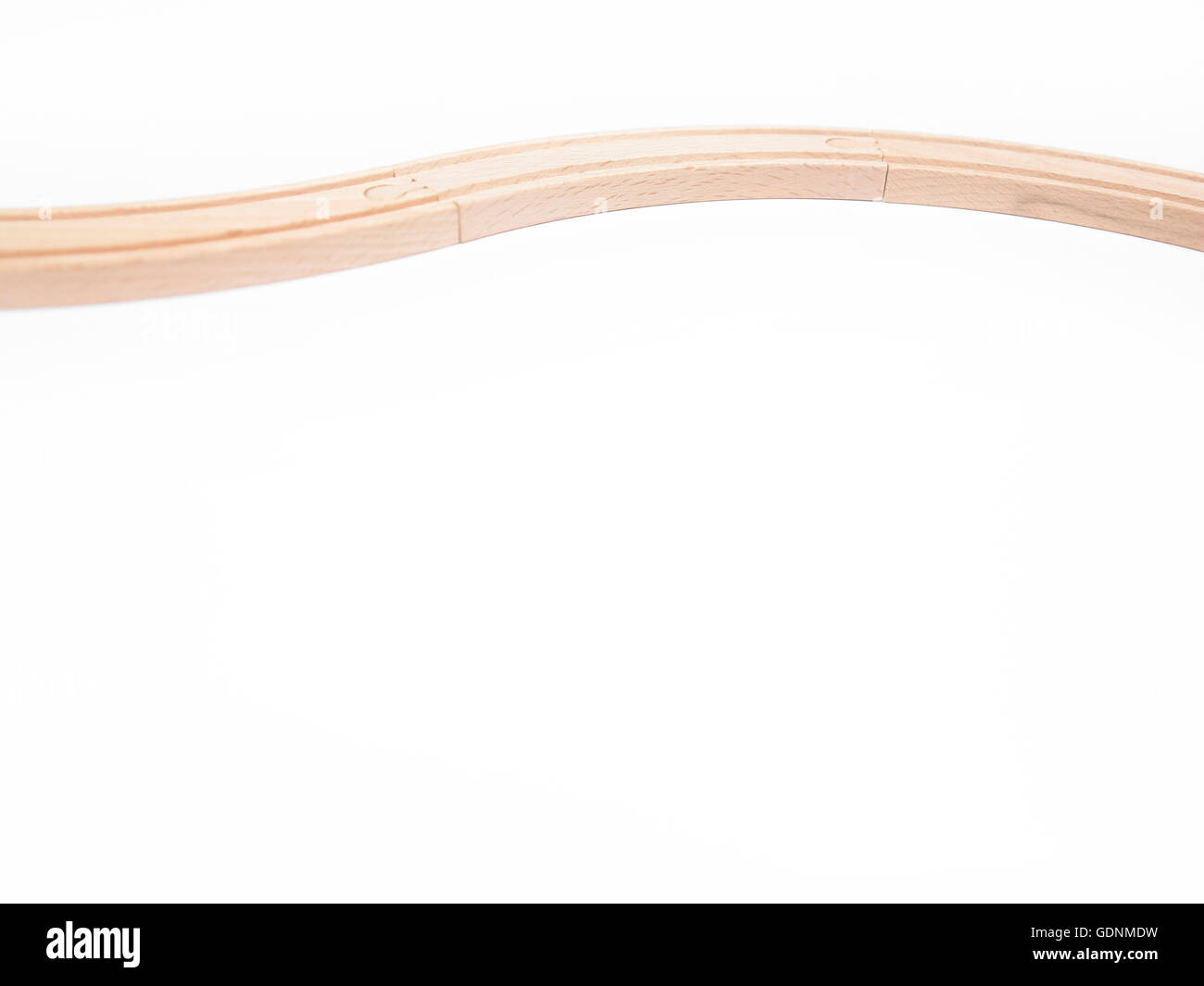 Wooden toy train lines isolated on white. Horizontal Stock Photo - Alamy