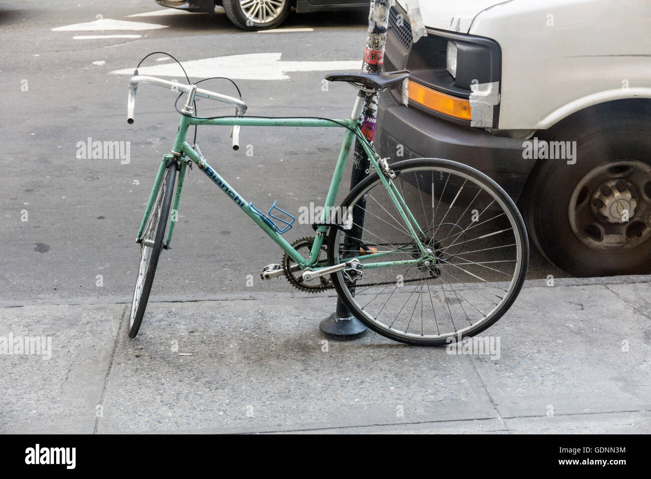 iconic Bianchi Italian bicycle with original rust spotted green painted ...