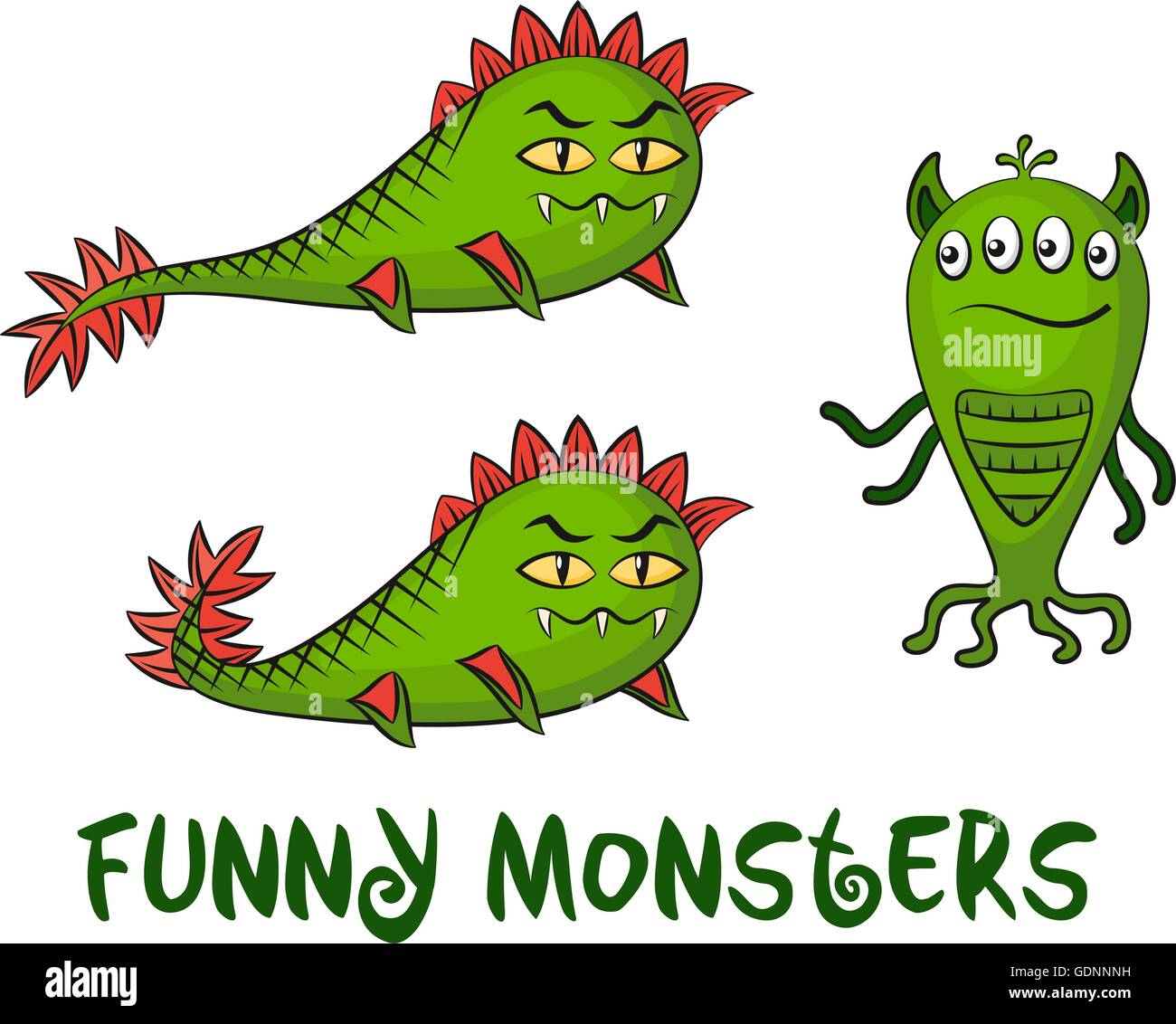 Cartoon Monsters Set Stock Vector Image & Art - Alamy