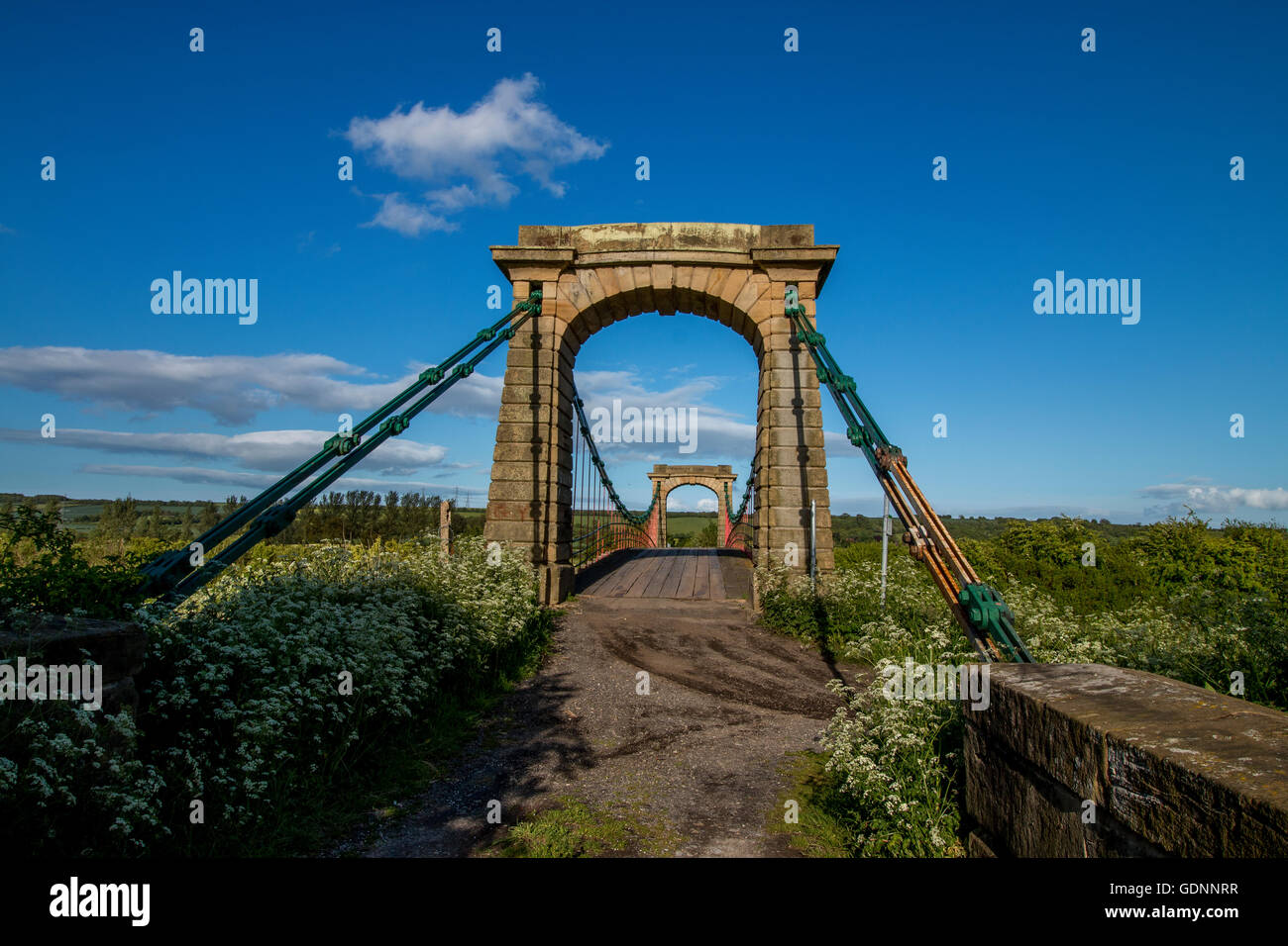 Horkstow Suspension bridge over the river Ancholme in North ...