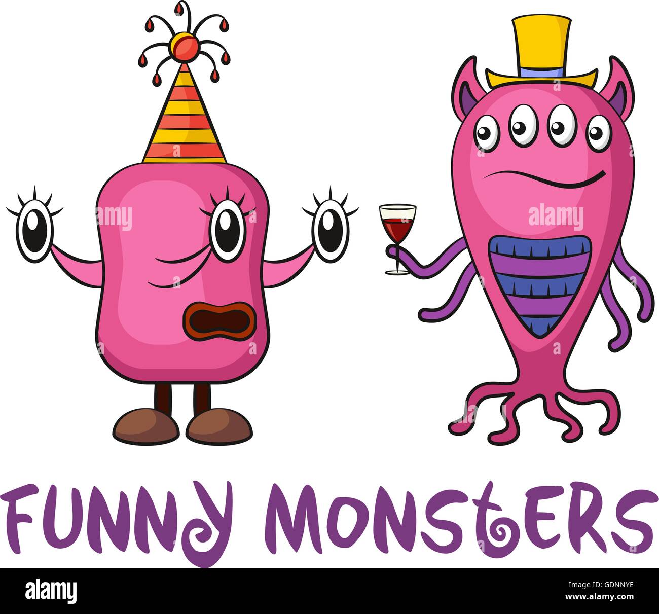Cartoon Monsters Set Stock Vector Image & Art - Alamy