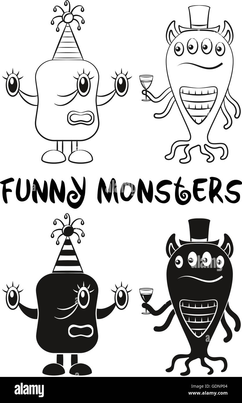 Cartoon Monsters Set Stock Vector Image & Art - Alamy