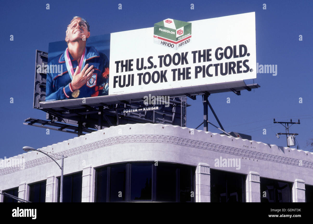 Fuji film billboard on the Sunset Strip in Los Angeles circa 1985 Stock ...
