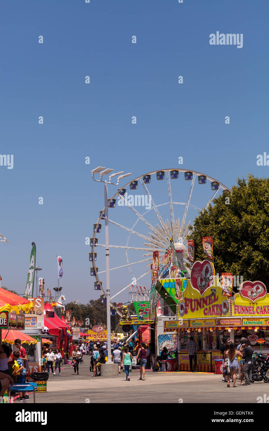Costa Mesa, CA - July 16, 2016: Ferris wheel at the Orange County Fair ...