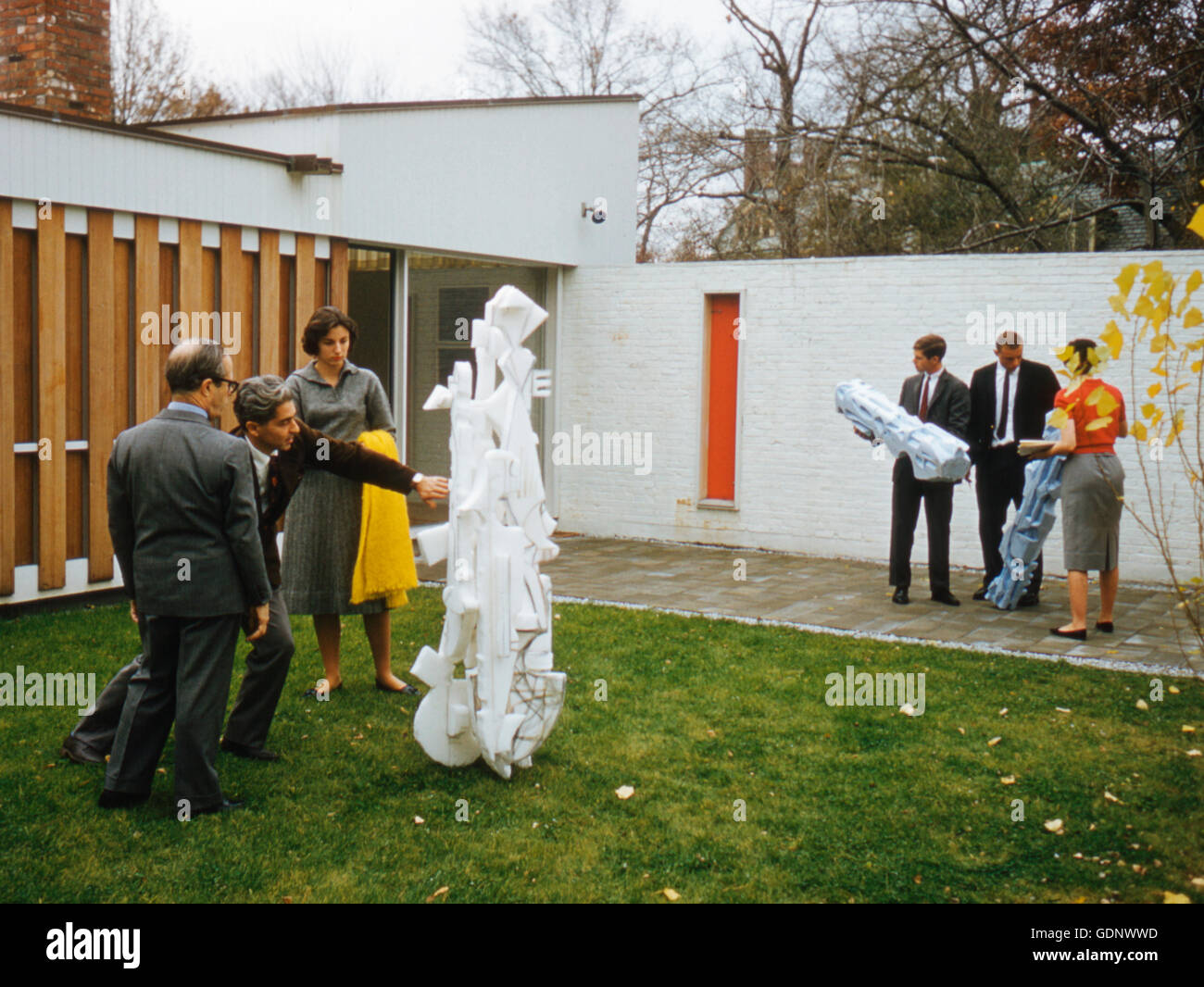 Mirko Basaldella and Josep Lluís Sert in the courtyard of Casa Sert ...
