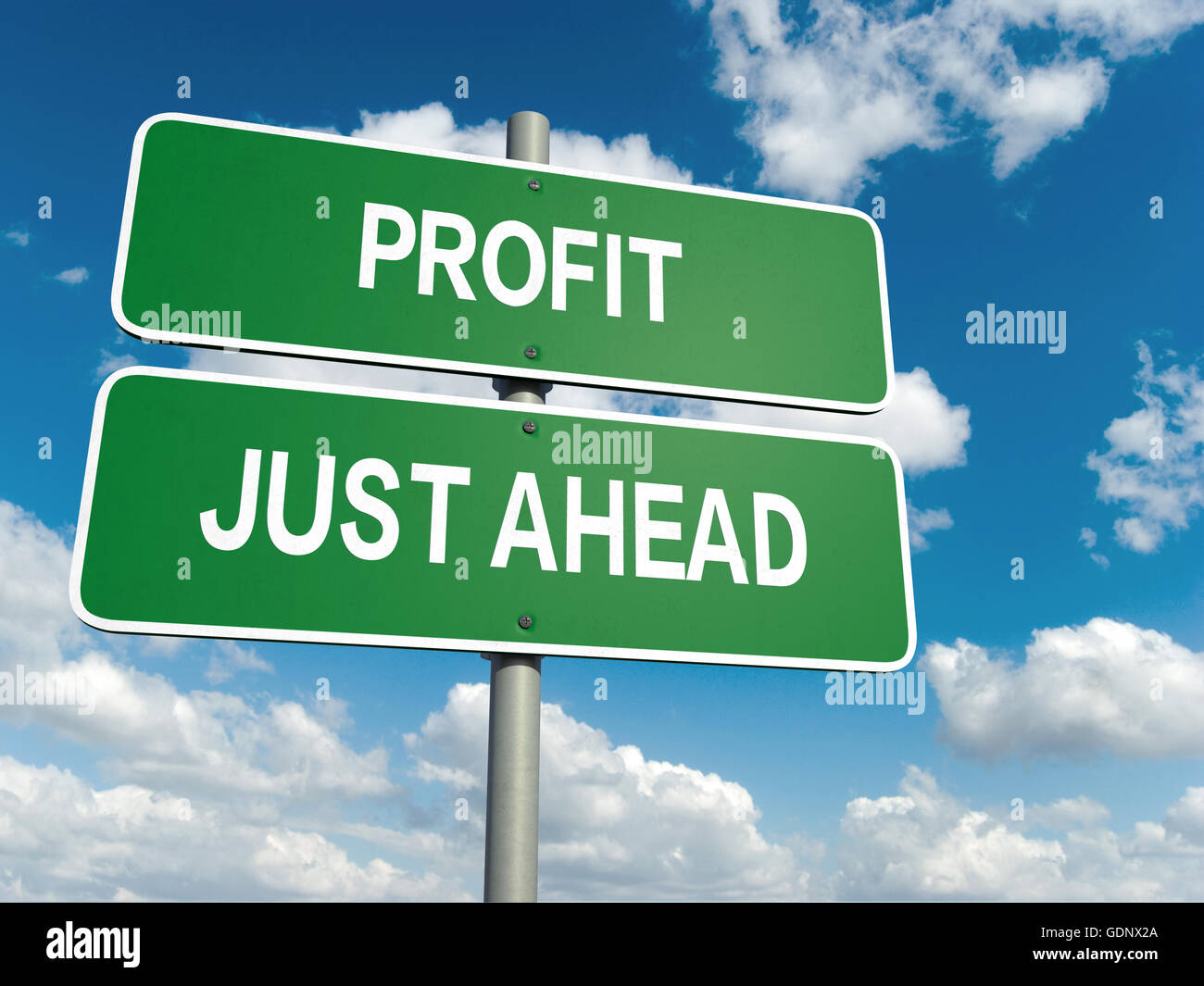 A road sign with profit words on sky background Stock Photo - Alamy