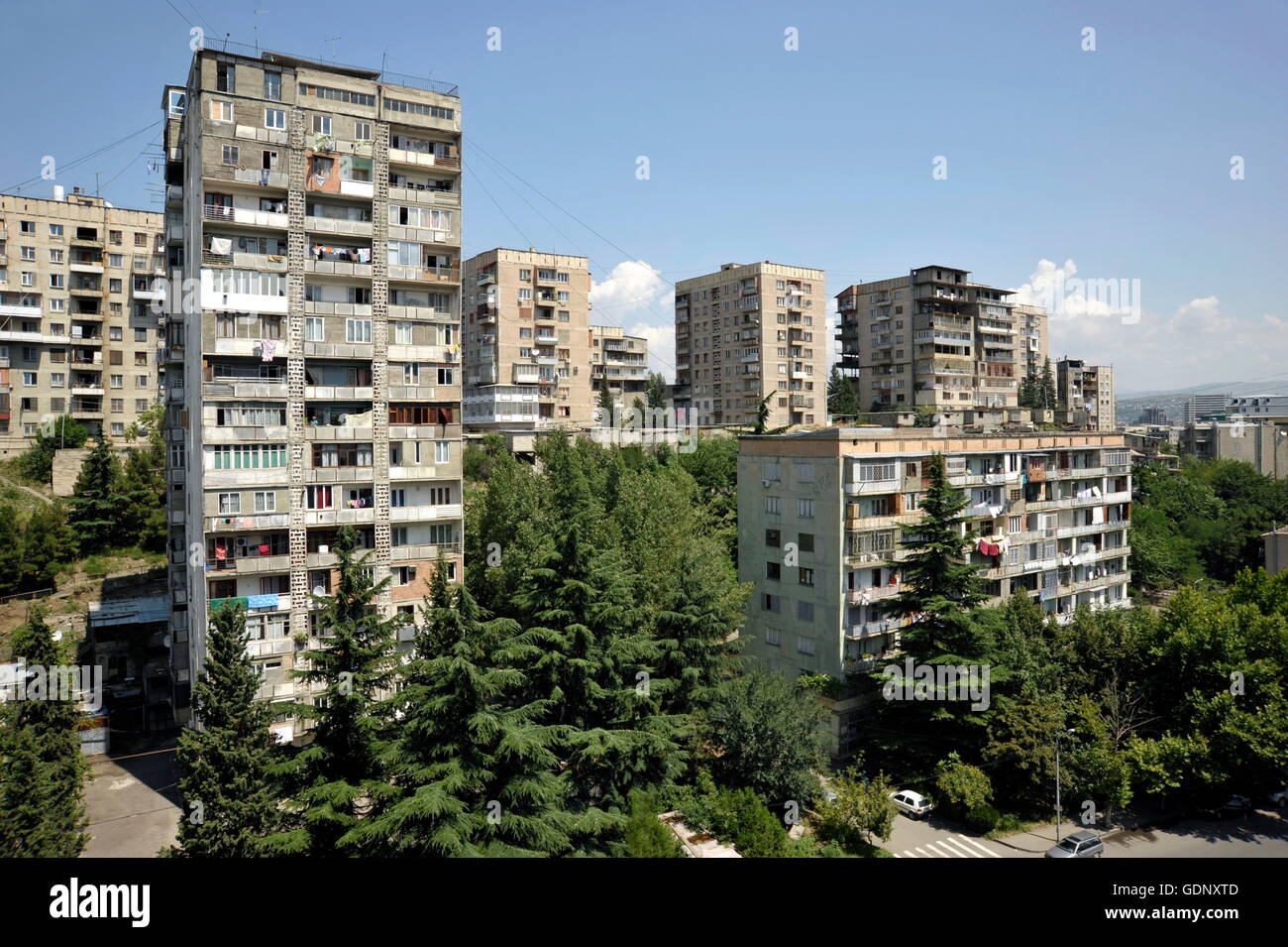 geography / travel, Georgia, Tbilisi, Saburtalo quarter, block of flats ...