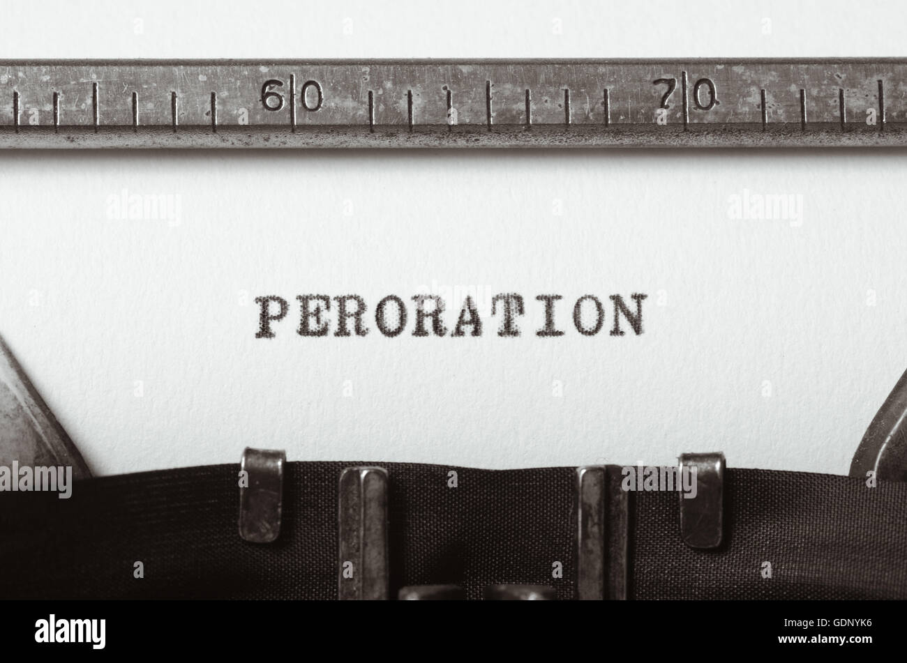 word peroration typed on old typewriter Stock Photo - Alamy