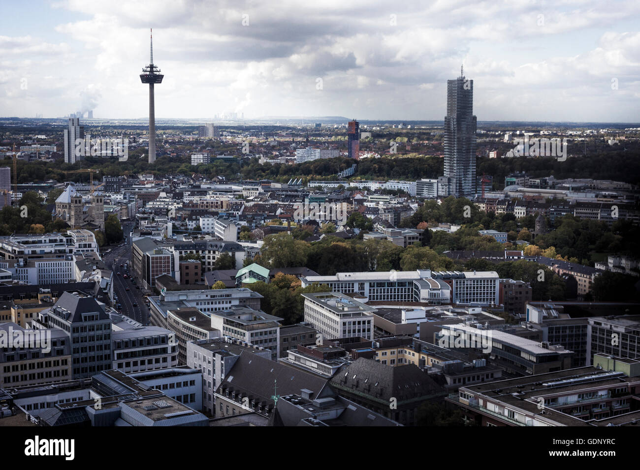 The Colonius TV Tower and general view of western part of the city of ...