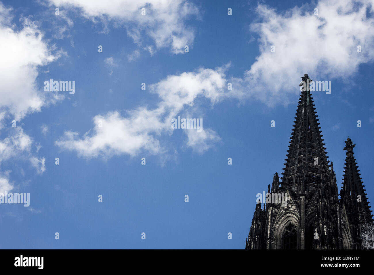 Detail of the top spire of Cologne Cathedral in Cologne, Germany Stock ...