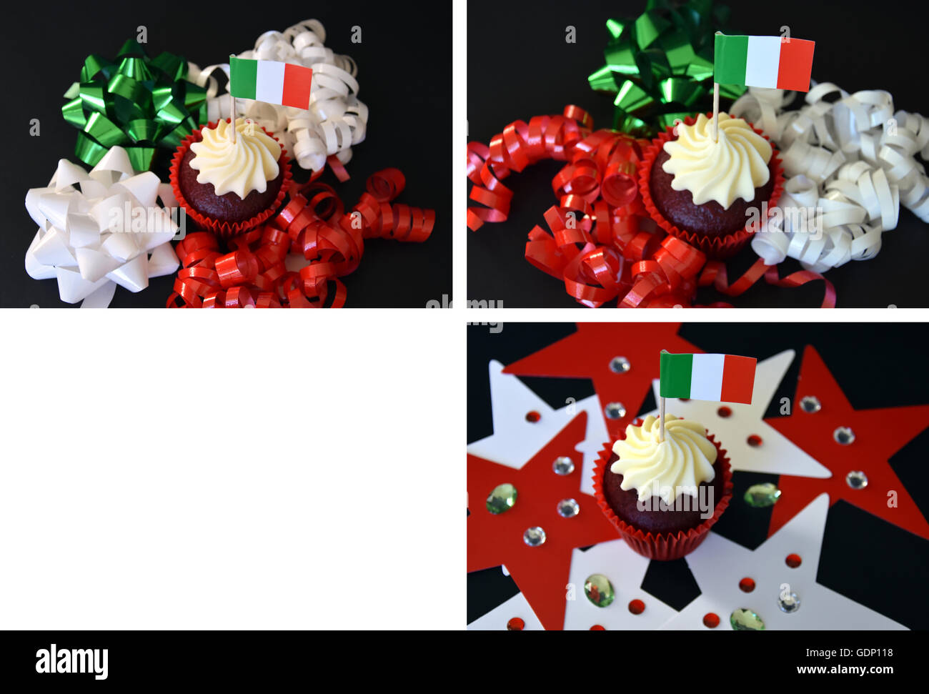 Italian Republic Day cupcake with red, white and green italian flag ...