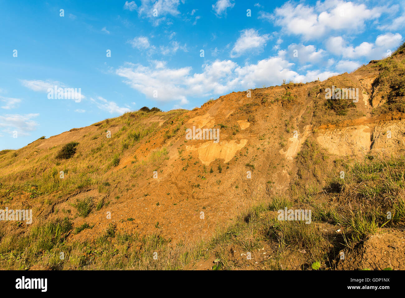 Landslip in the cliffs between Herne Bay and Reculver, Kent. The top ...