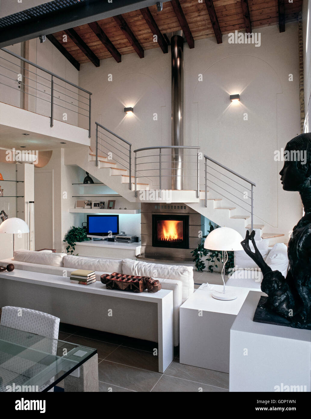 Apartment attic fireplace furniture hi-res stock photography and images ...