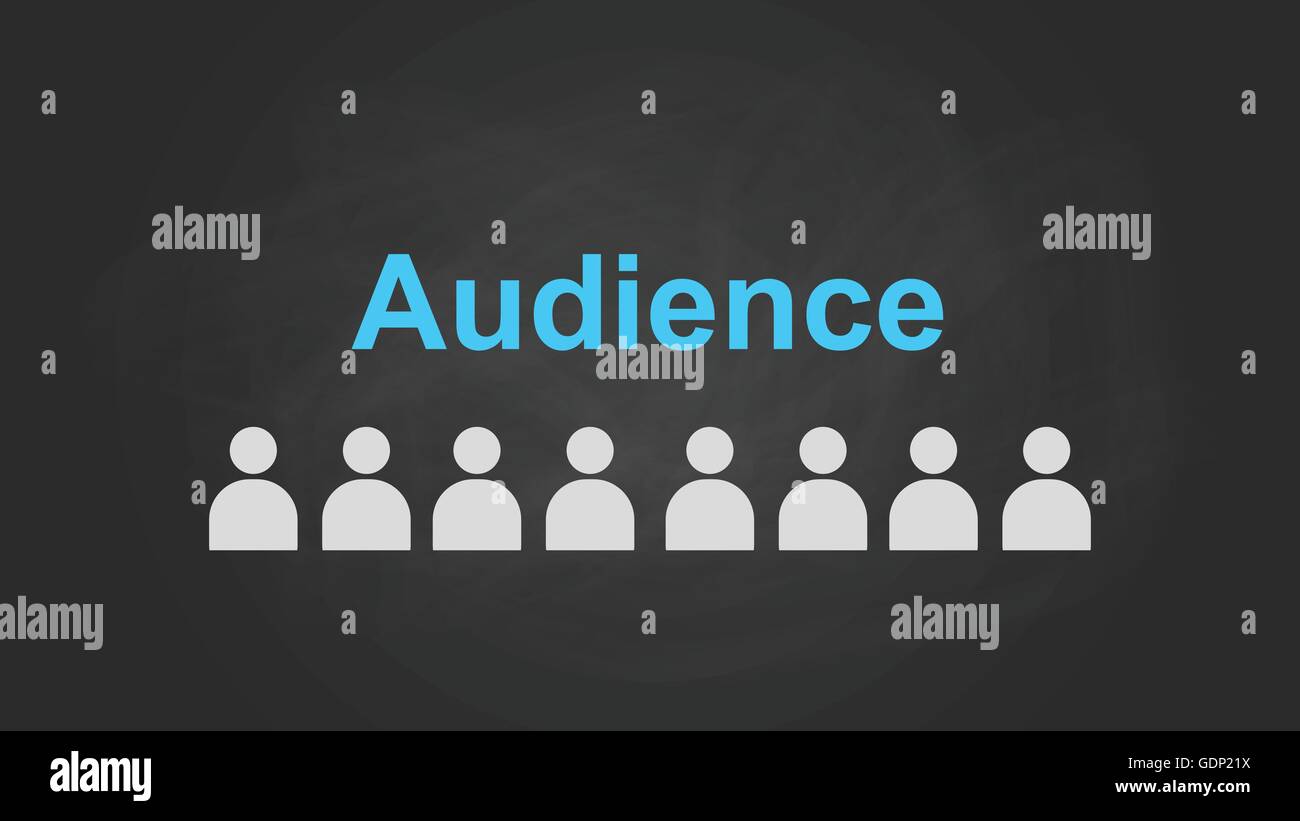 audience text concept with user icon symbol aligning on top of ...