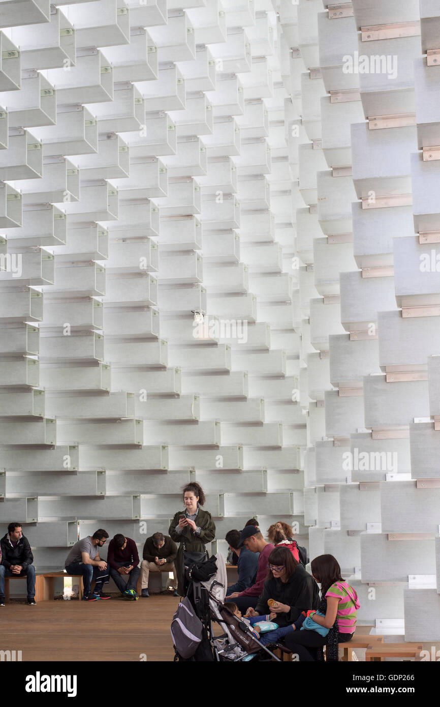Visitor and pavilion interior. Serpentine Pavilion 2016, Kensington ...