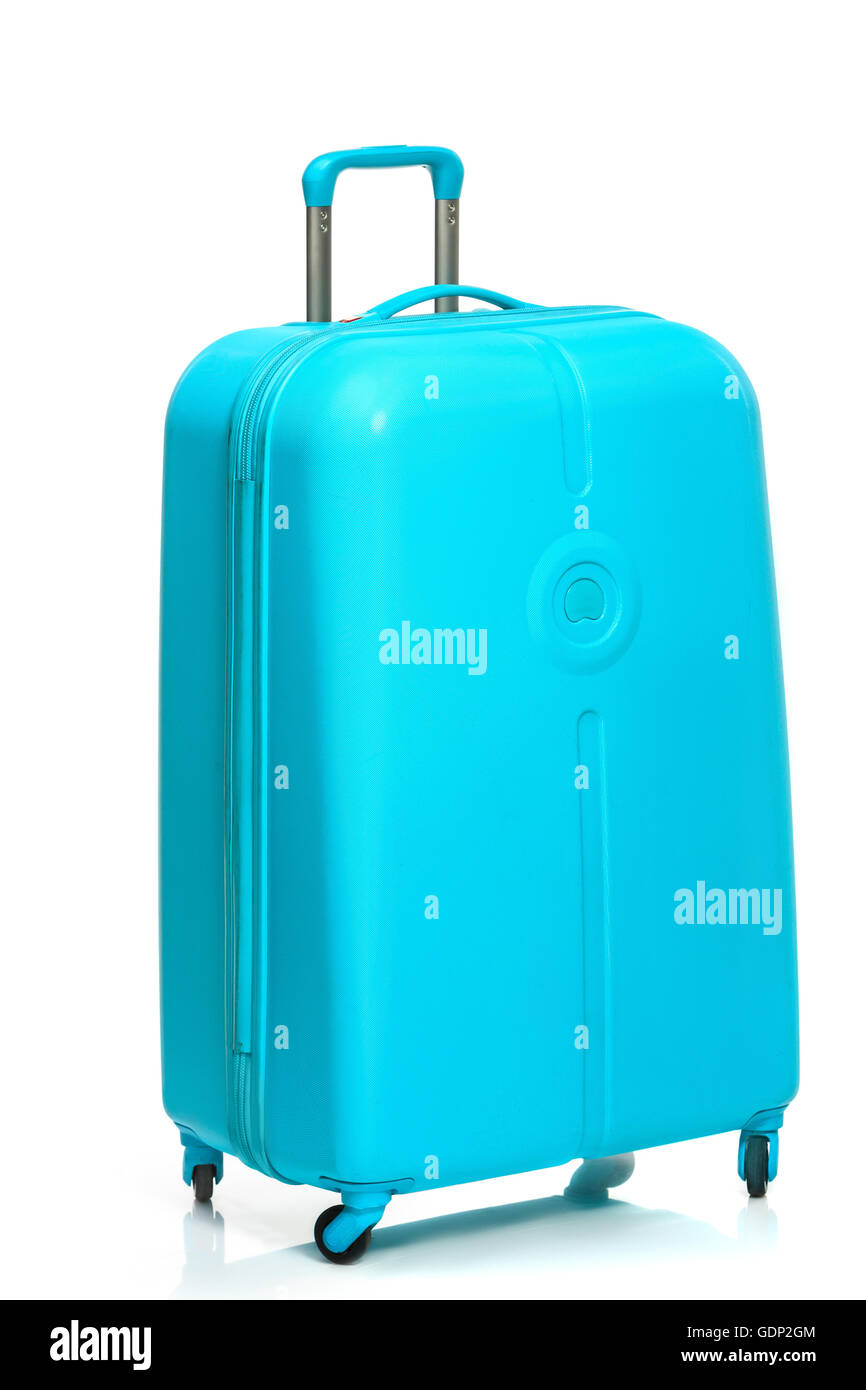 The modern large suitcase on white background Stock Photo - Alamy