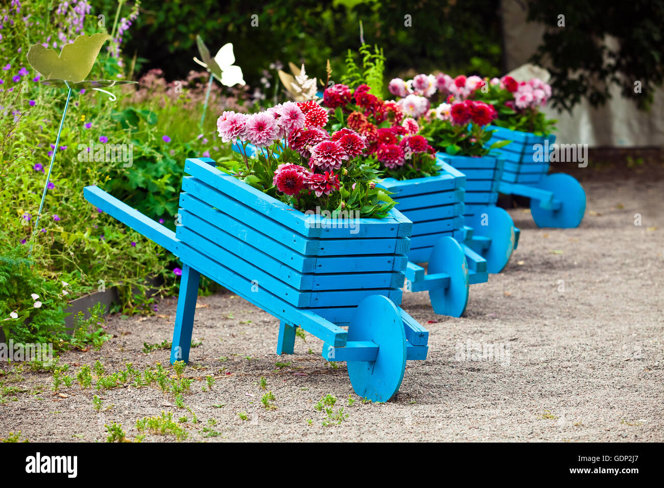 Garden design elements landscaping Stock Photo - Alamy