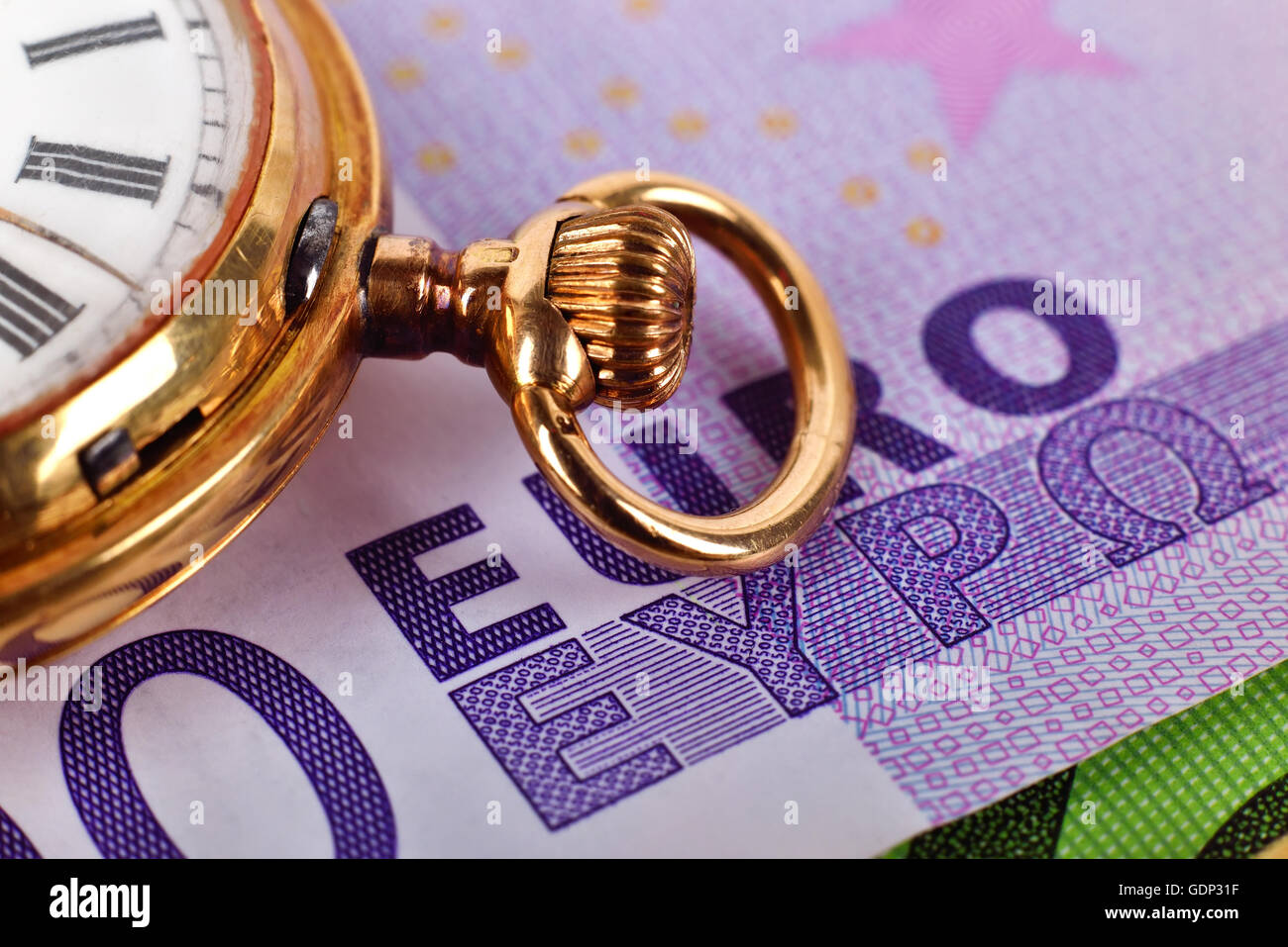 Pocket watch euro banknote hi-res stock photography and images - Alamy