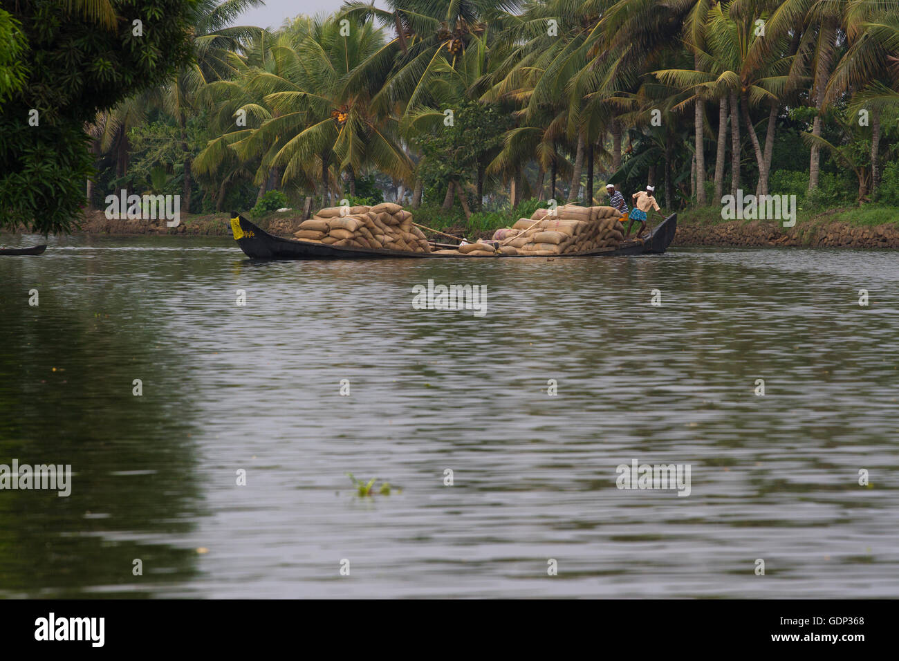 Traditional rice boat on kerala hi-res stock photography and images - Alamy