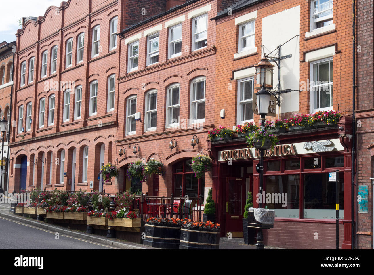 Facade of traditional red brick buildings in the Jewellery Quarter of ...