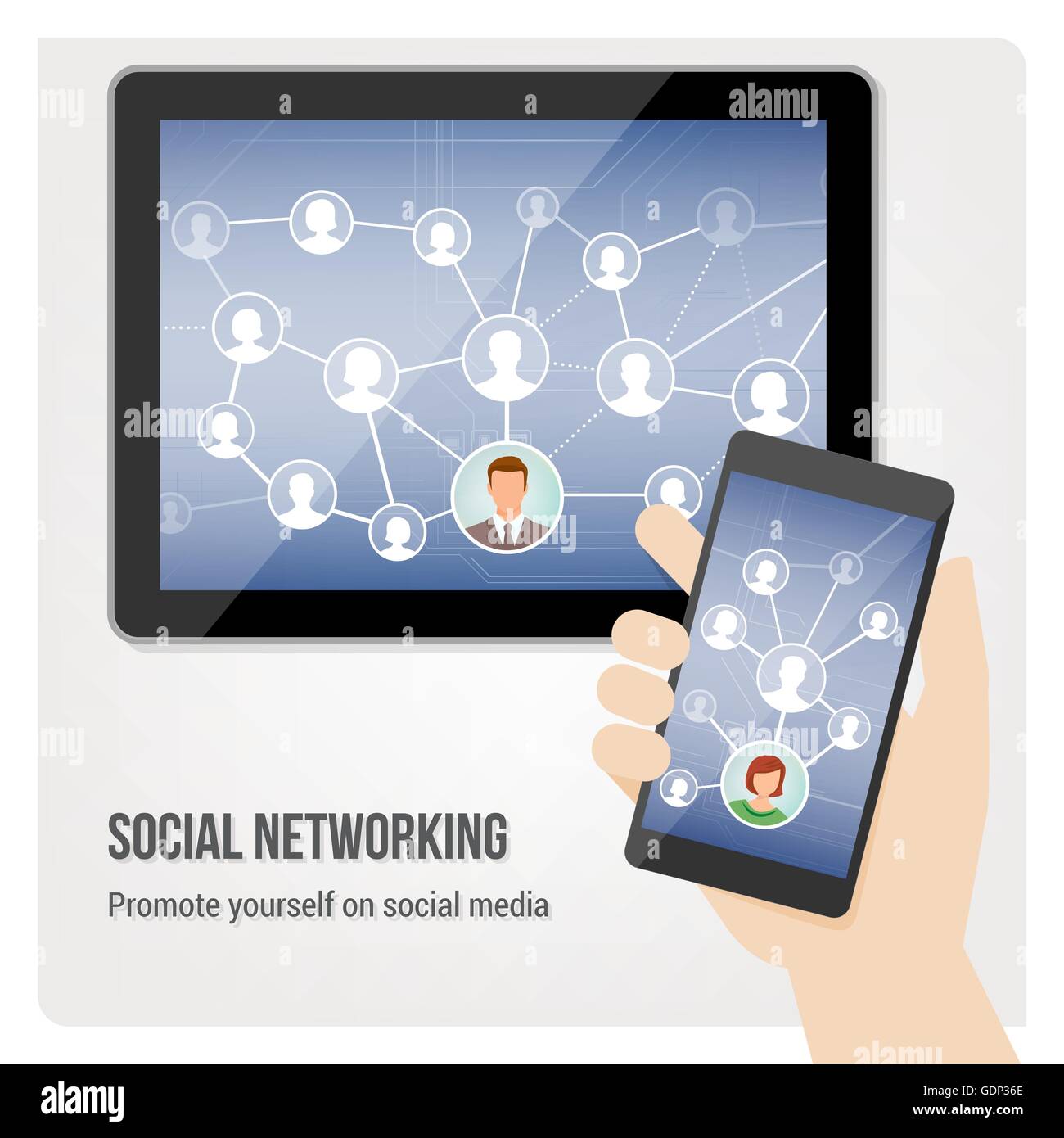 Woman holding digital tablet hand Stock Vector Images - Alamy